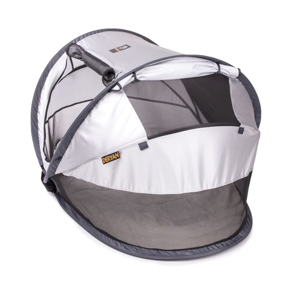DERYAN Pop-up Toddler Travel Cot with Mosquito Net Luxe Sliver | vidaXL.ie