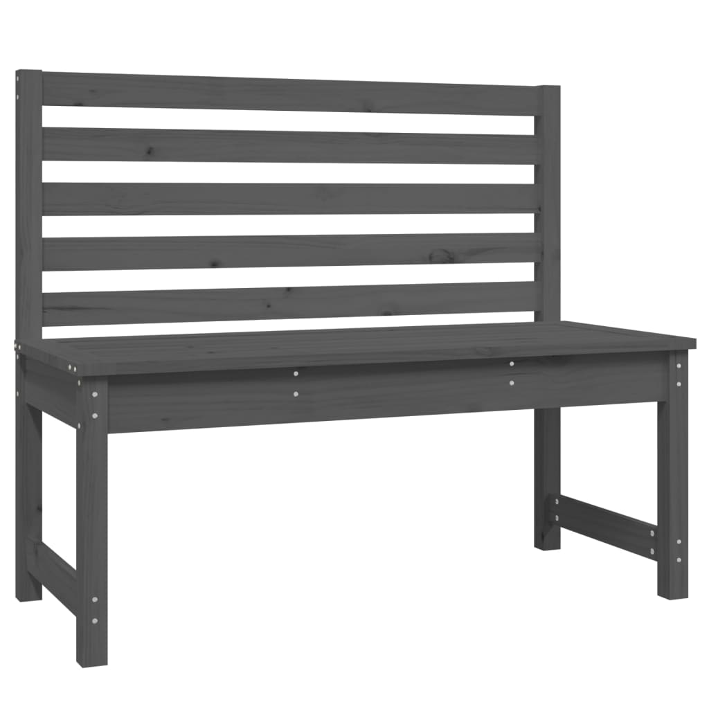 vidaXL Garden Bench Grey 109 cm Solid Wood Pine | vidaXL.ie