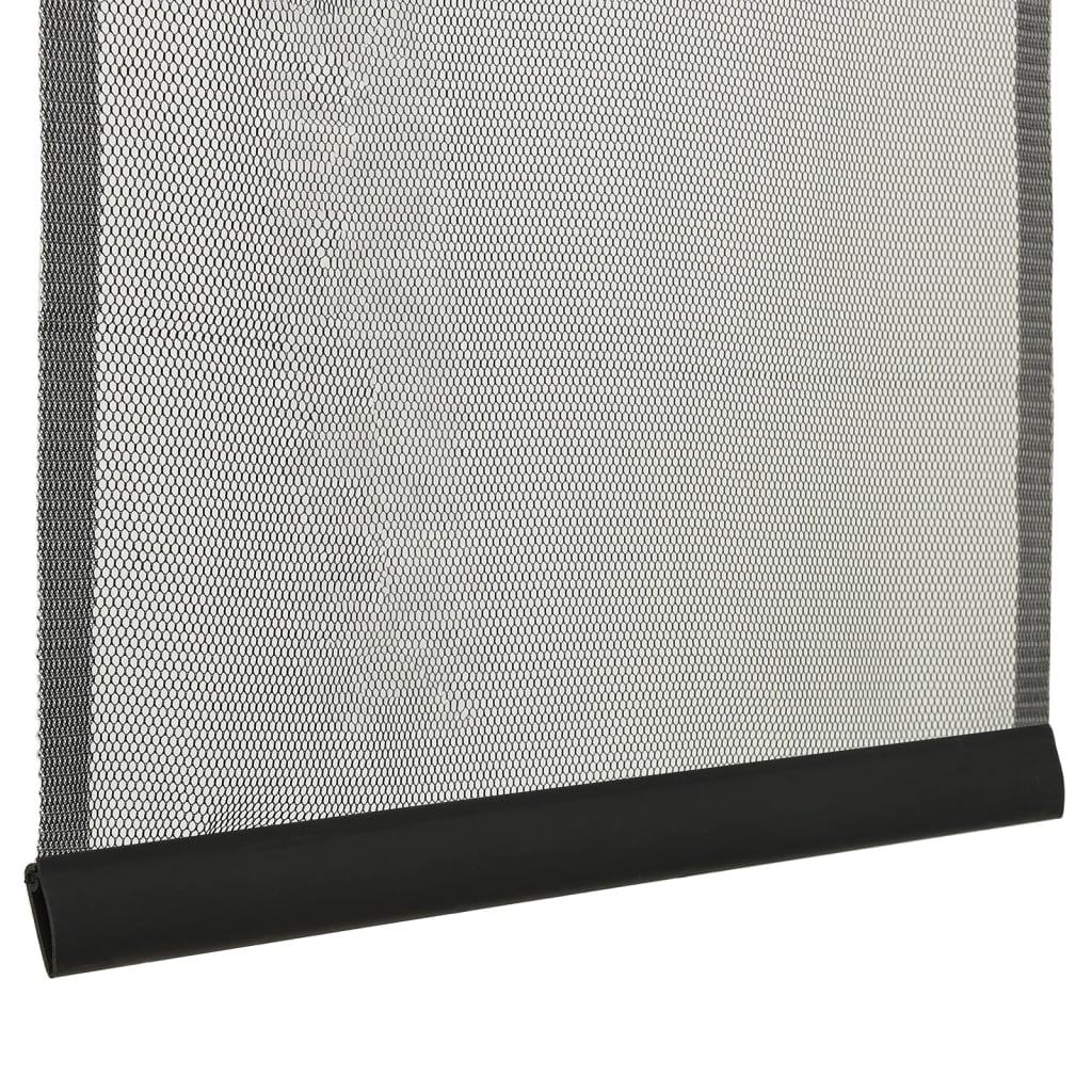 vidaXL Insect Door Screen with 10-Piece Mesh Curtain Black 240x240 cm ...