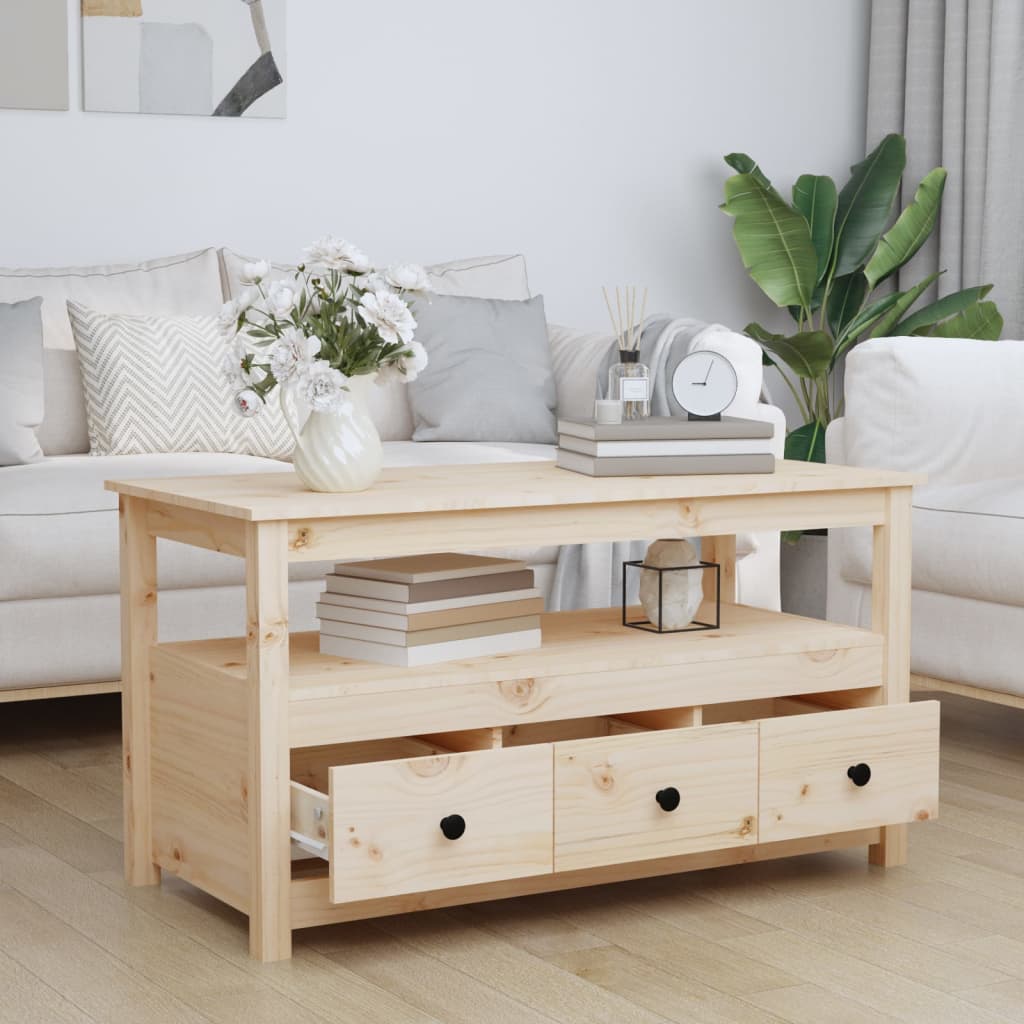 vidaXL Coffee Table 102x49x55 cm Solid Wood Pine | vidaXL.ie