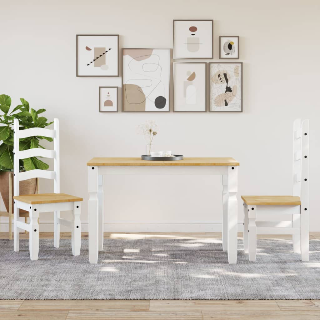 vidaXL Dining Table Corona White 112x60x75 cm Solid Wood Pine | vidaXL.ie