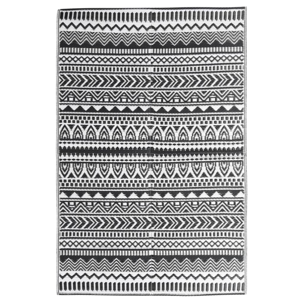 vidaXL Outdoor Rug Black 120x180 cm PP | vidaXL.ie