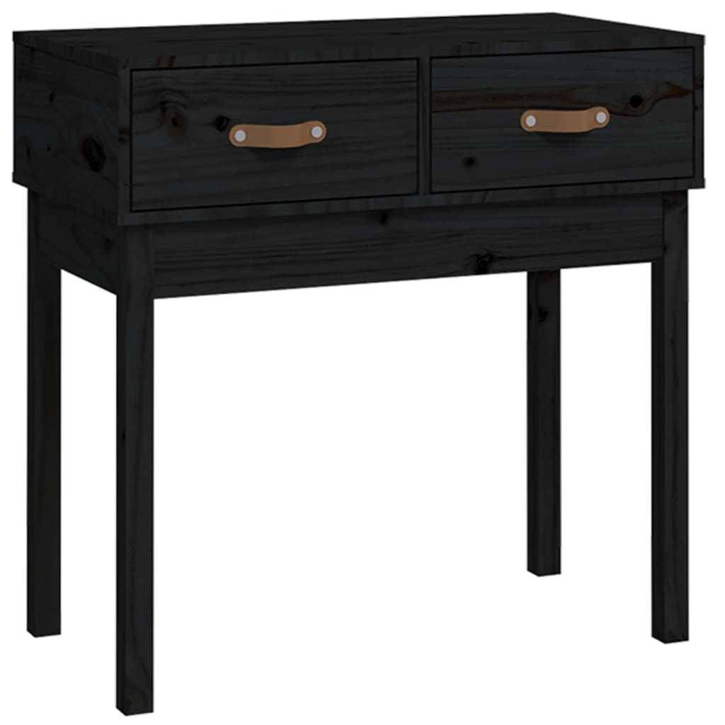 vidaXL Console Table Black 76.5x40x75 cm Solid Wood Pine | vidaXL.ie