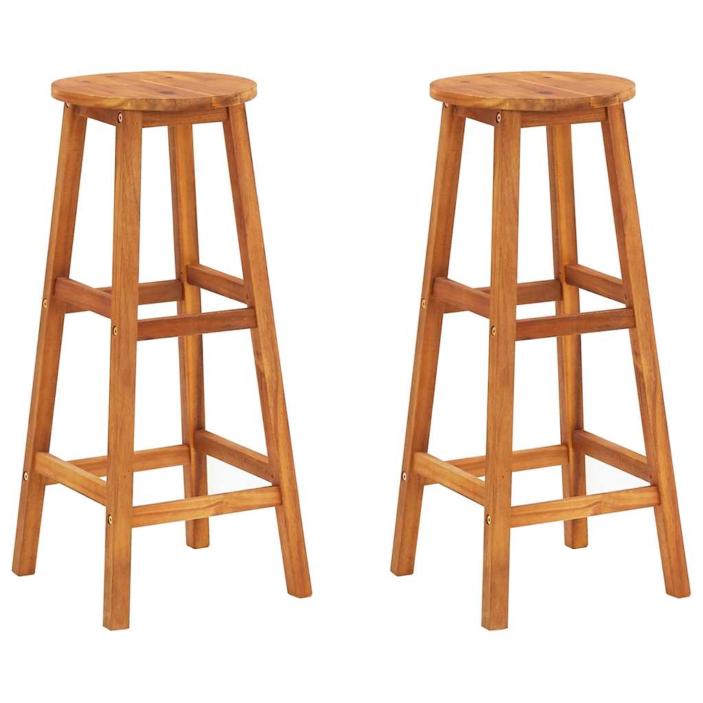 vidaXL Bar Stool | Set of 8 | Natural wood | Solid Acacia wood ...