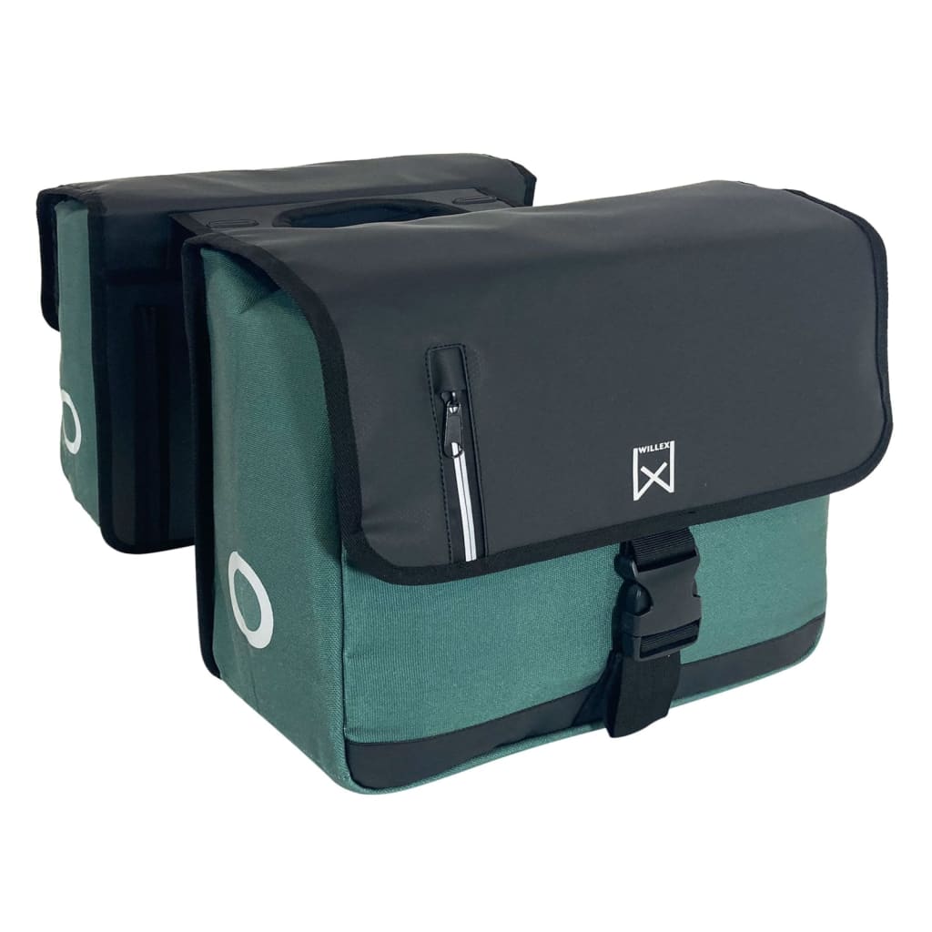 Willex Business Panniers 30 L Canvas Green and Black | vidaXL.ie