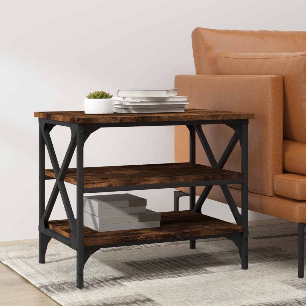 vidaXL Side Table Smoked Oak 55x38x45 cm Engineered Wood | vidaXL.ie