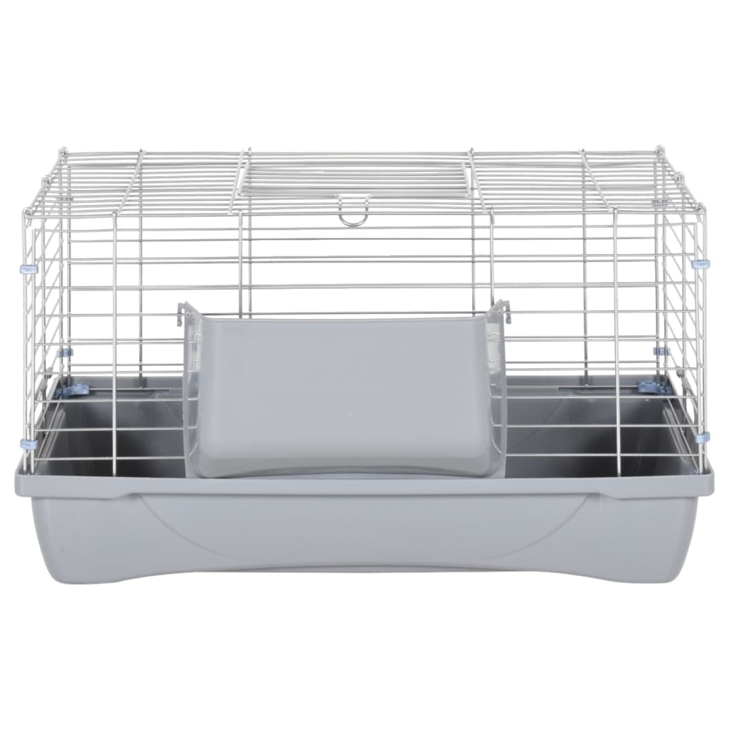 vidaXL Small Animal Cage Grey 58x32x31 cm Polypropylene and Metal ...