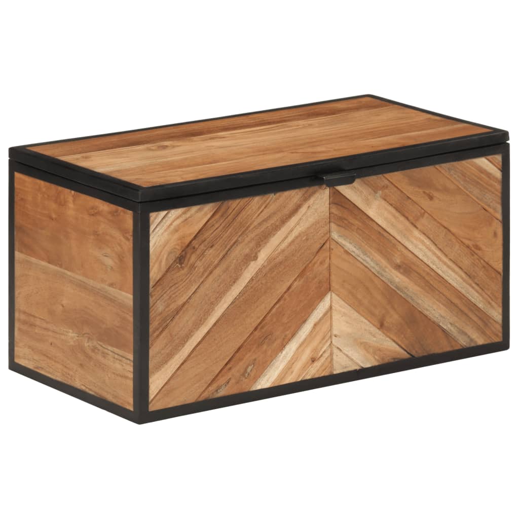 vidaXL Storage Box 60x30x30 cm Solid Wood Acacia and Iron | vidaXL.ie
