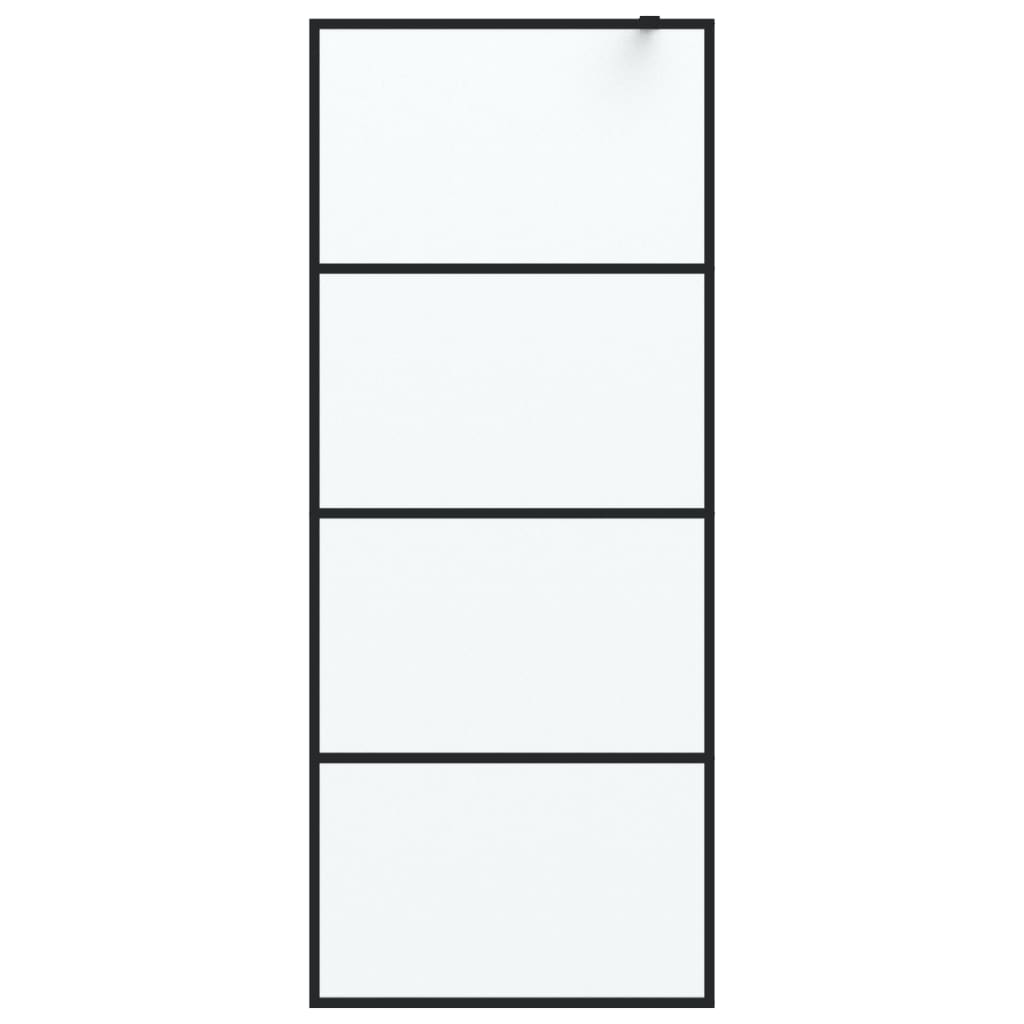 vidaXL Walk-in Shower Wall Black 80x195 cm Frosted ESG Glass | vidaXL.ie