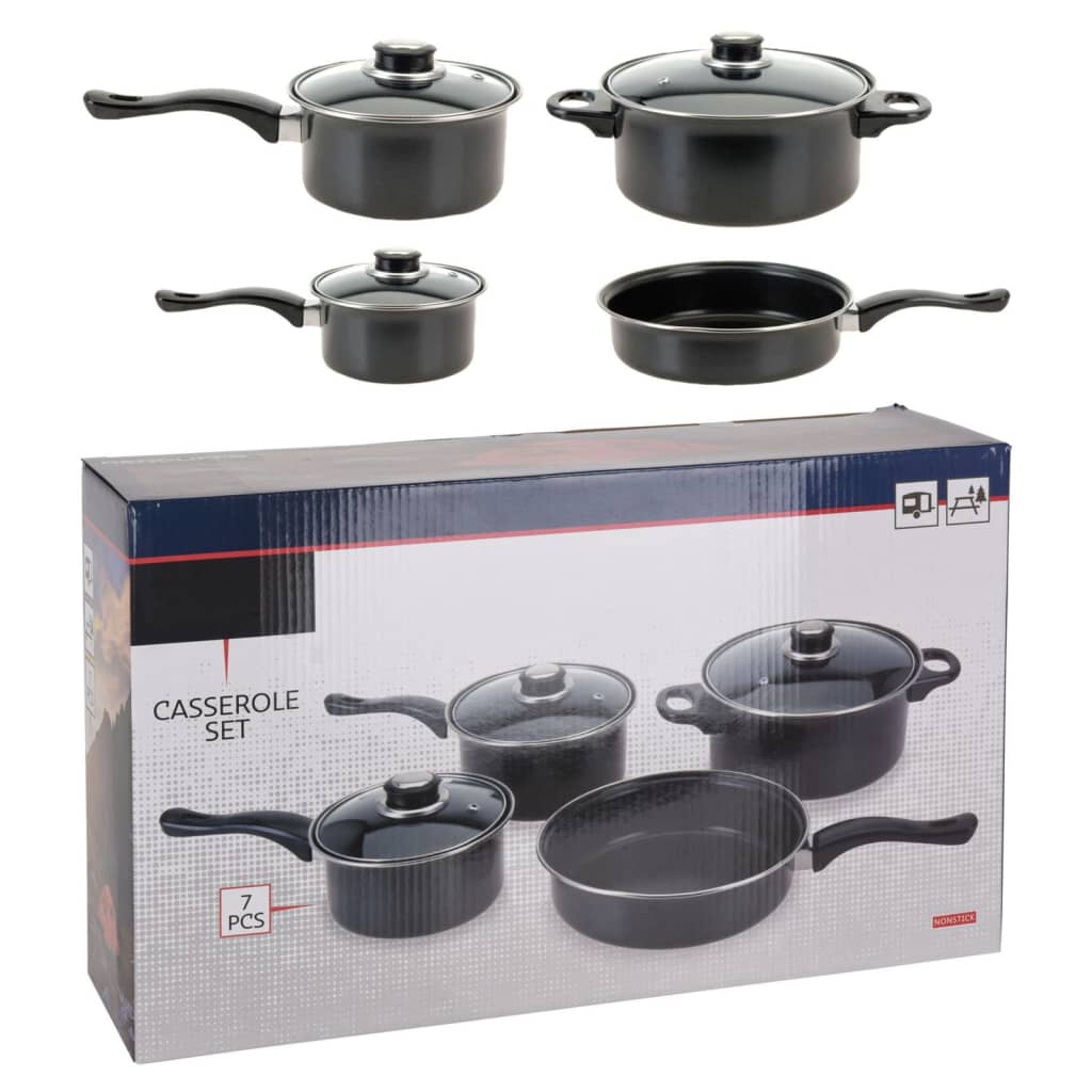 Excellent Houseware 7 Piece Non-stick Casserole Set | vidaXL.ie