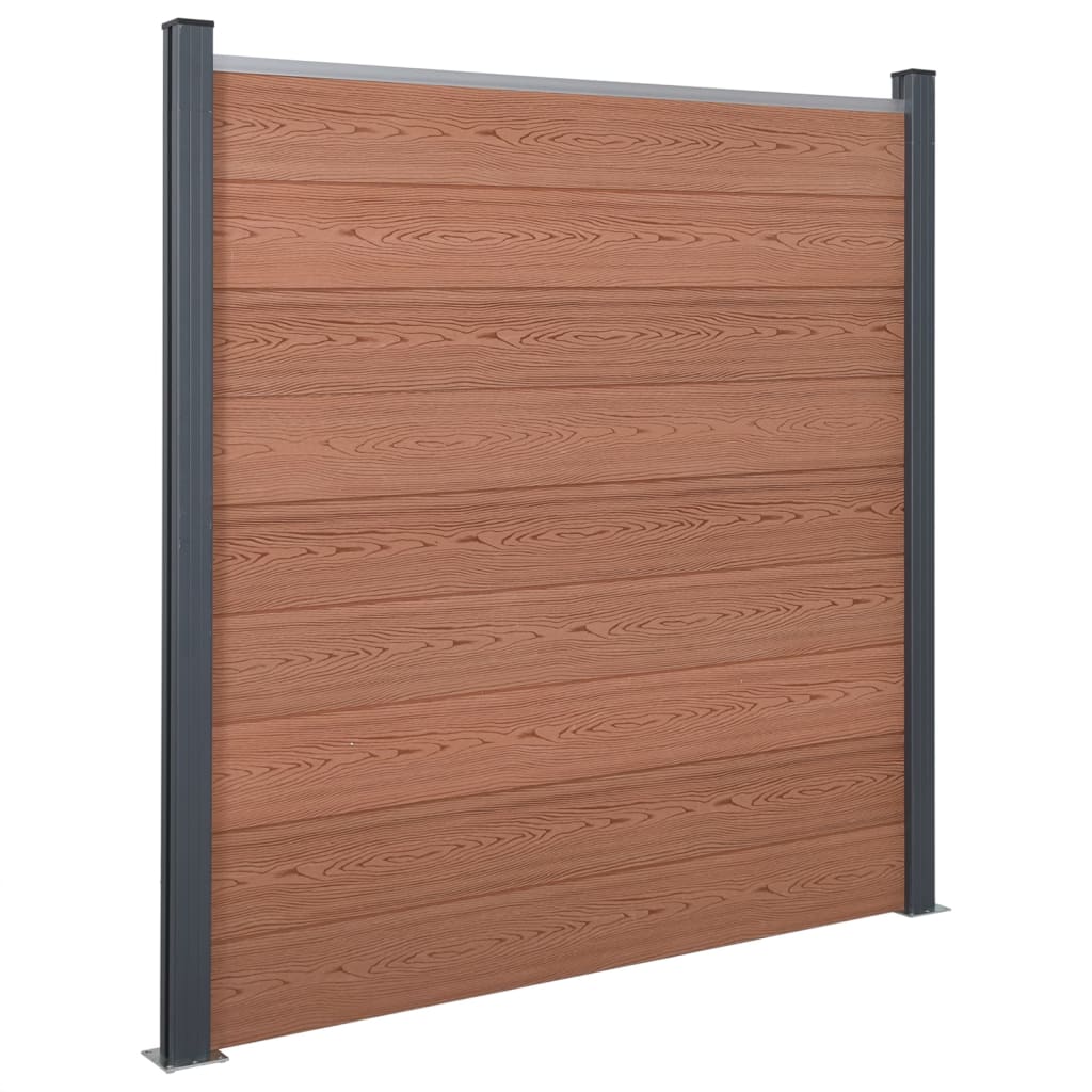 vidaXL Fence Panel Set Brown 353x186 cm WPC | vidaXL.ie