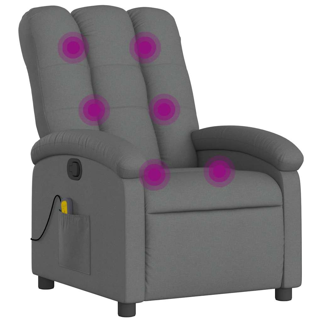 Vidaxl Massage Recliner Chair Dark Grey Fabric Vidaxlie 9717