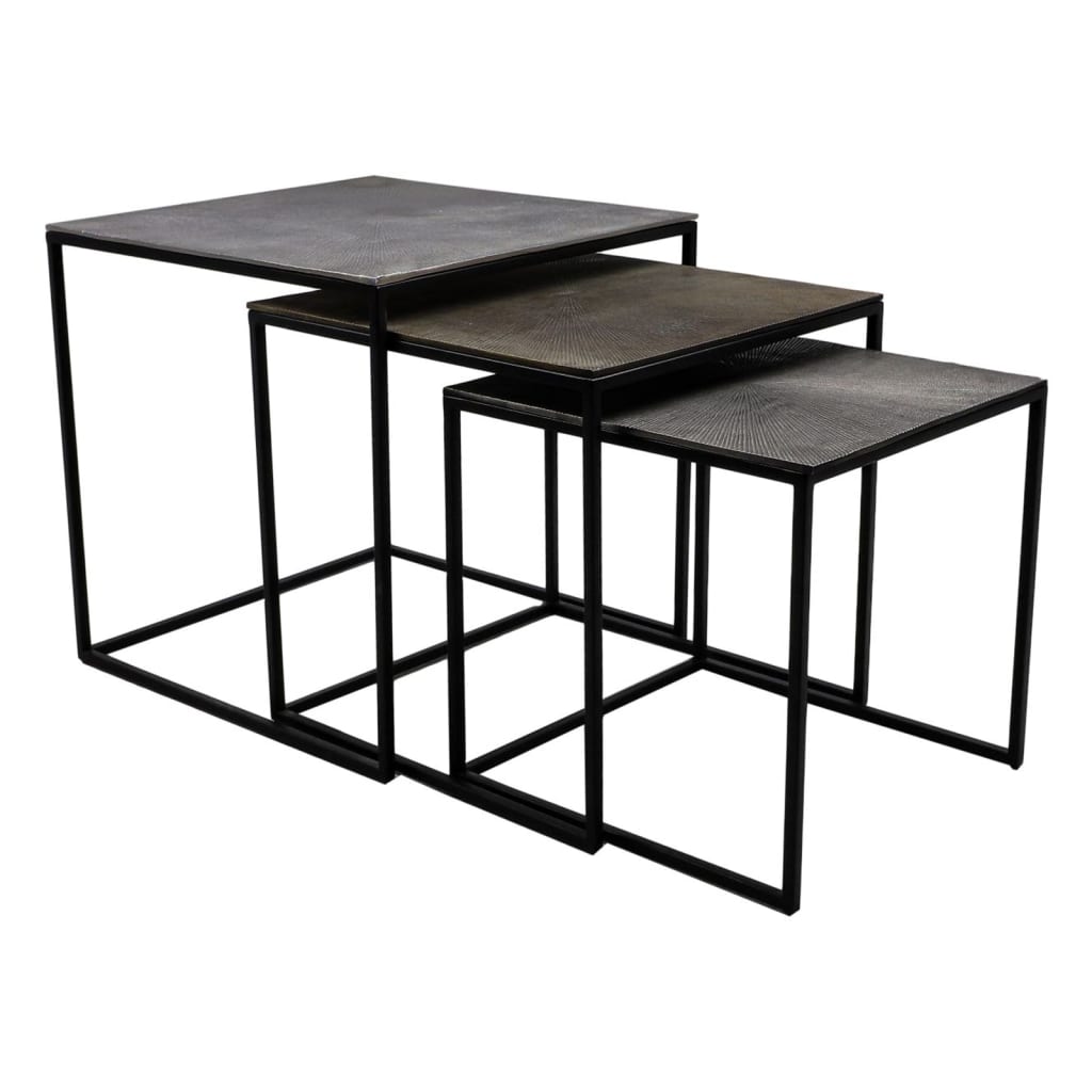 HSM Collection 3 Piece Coffee Table Set Fletcher Square | vidaXL.ie
