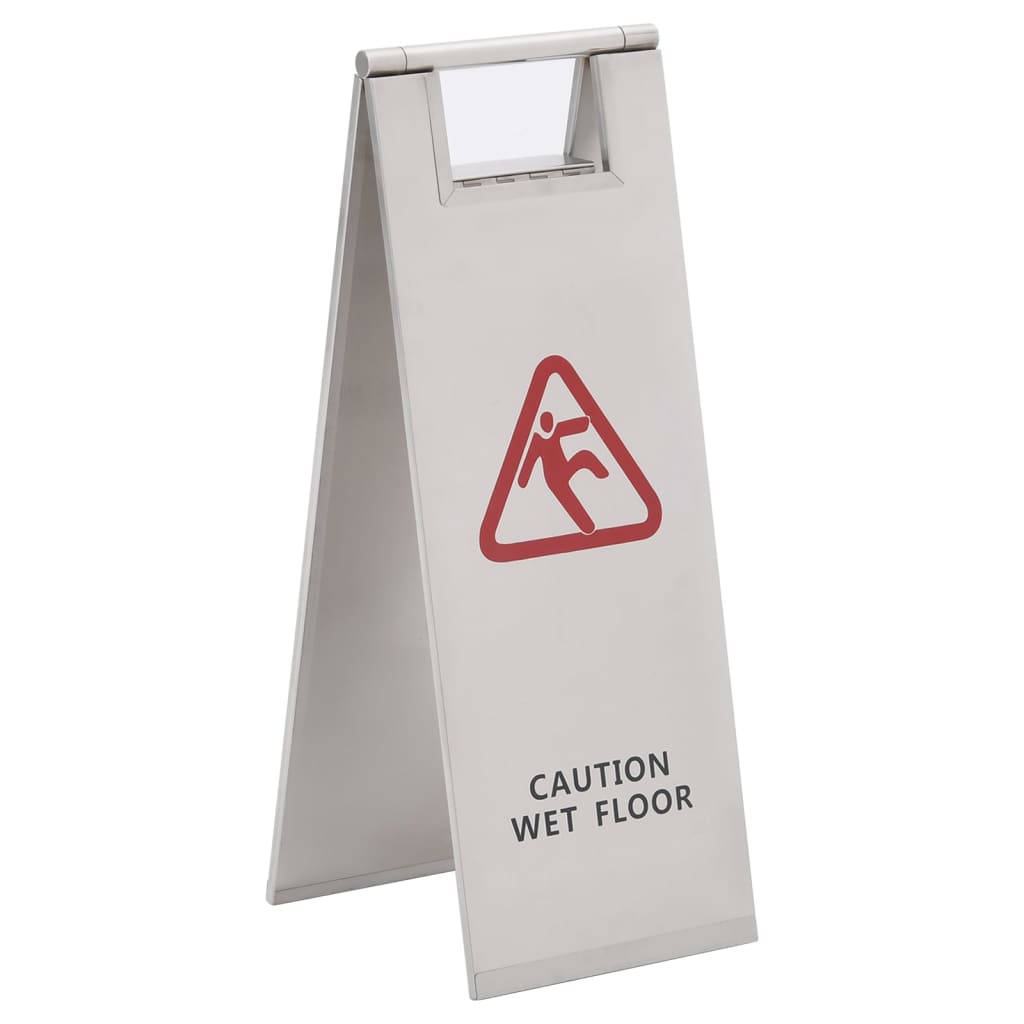 vidaXL Folding Wet Floor Sign Stainless Steel | vidaXL.ie