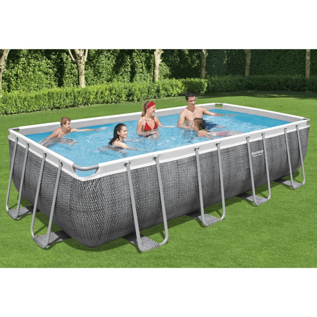 Bestway Power Steel Swimming Pool Set Rectangular 549x274x122 cm | vidaXL.ie