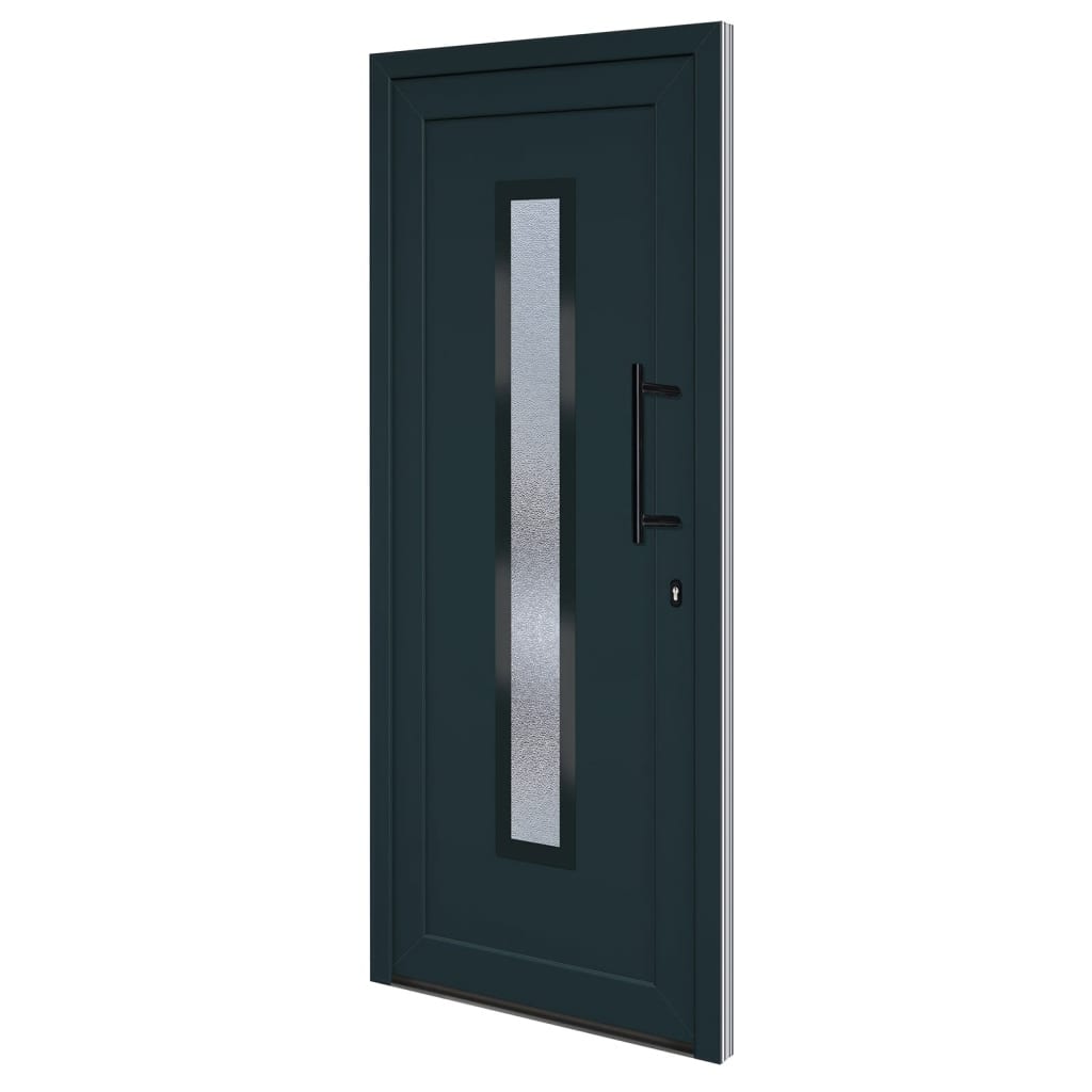 vidaXL Front Door Anthracite 88x200 cm PVC | vidaXL.ie