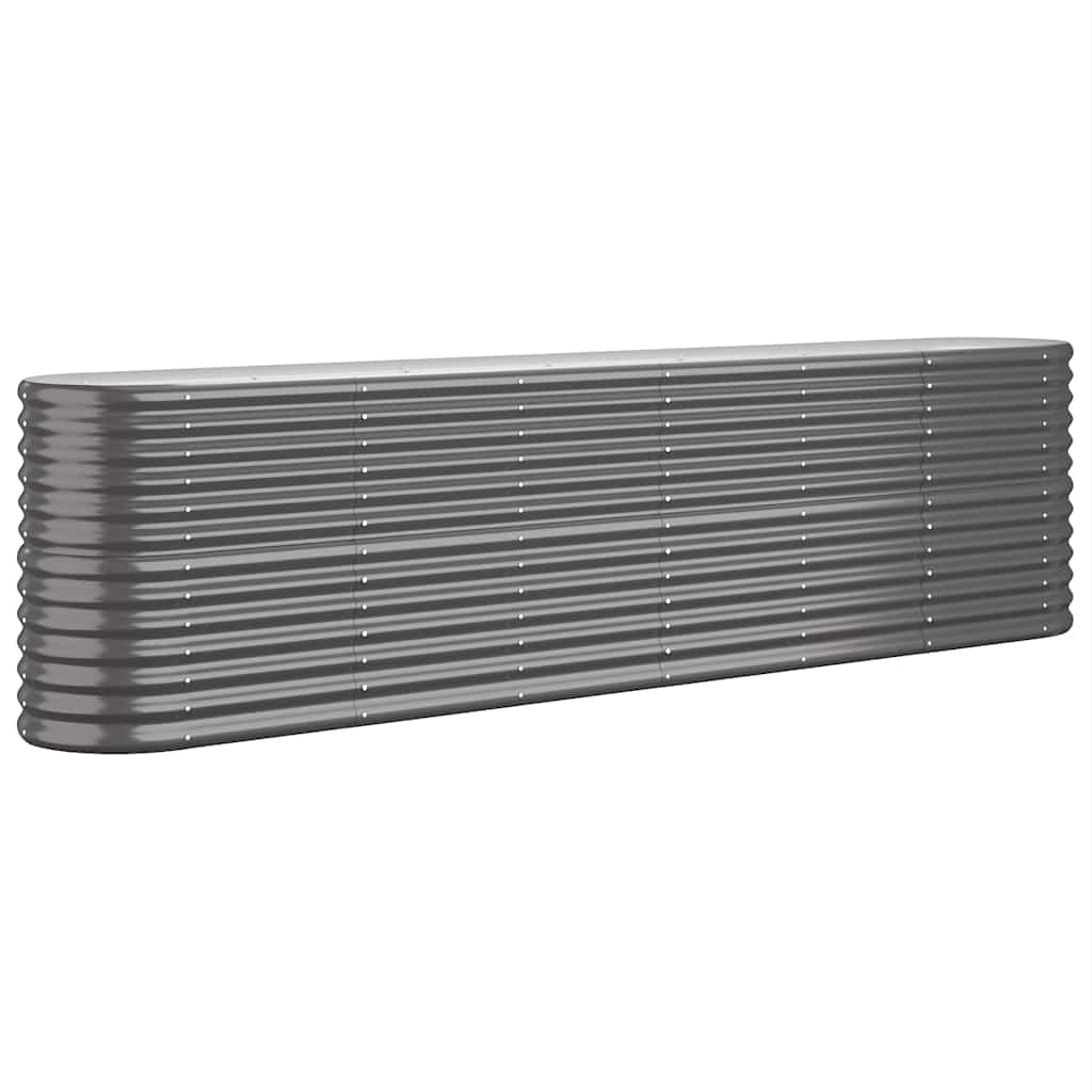 vidaXL Garden Raised Bed Powder-coated Steel 260x40x68 cm Anthracite ...