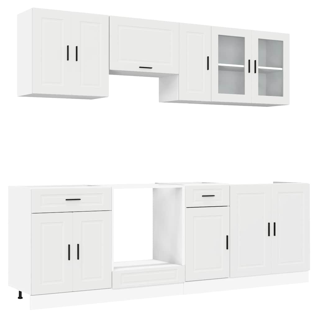 vidaXL 8 Piece Kitchen Cabinet Set Kalmar White Engineered Wood | vidaXL.ie