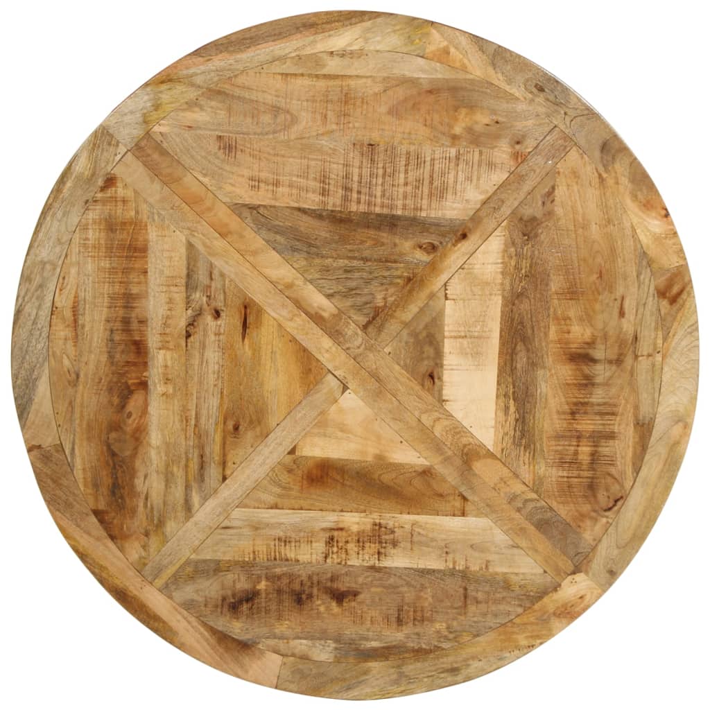 vidaXL Dining Table Ø110x75 cm Solid Wood Rough Mango | vidaXL.ie