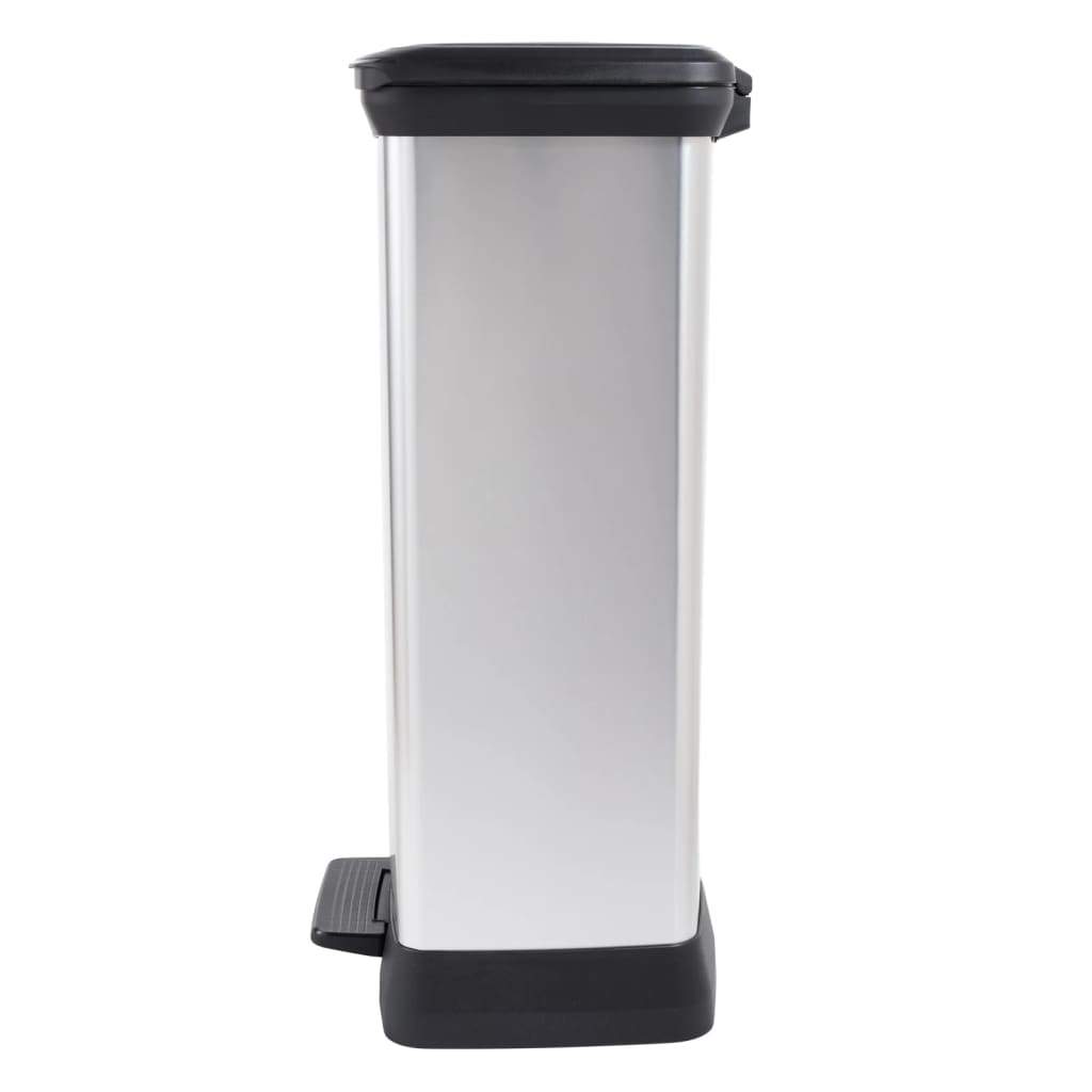 Curver Pedal Bin Deco Rectangular 50L Silver | vidaXL.ie
