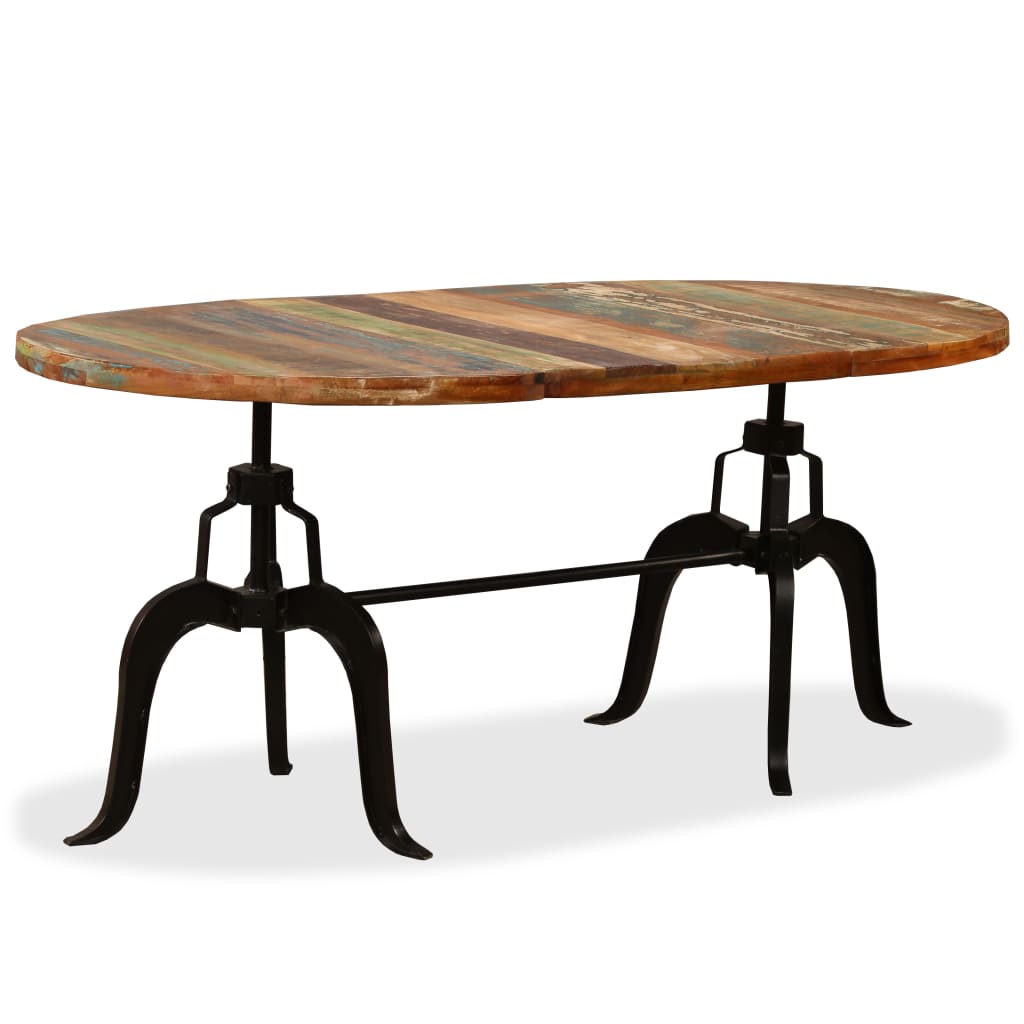 vidaXL Dining Table Solid Reclaimed Wood and Steel 180 cm | vidaXL.ie