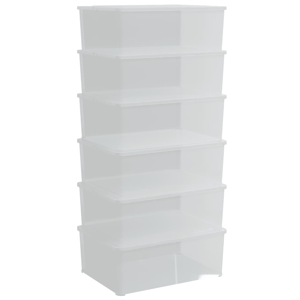 vidaXL Plastic Storage Boxes 6 pcs 10 L Stackable | vidaXL.ie