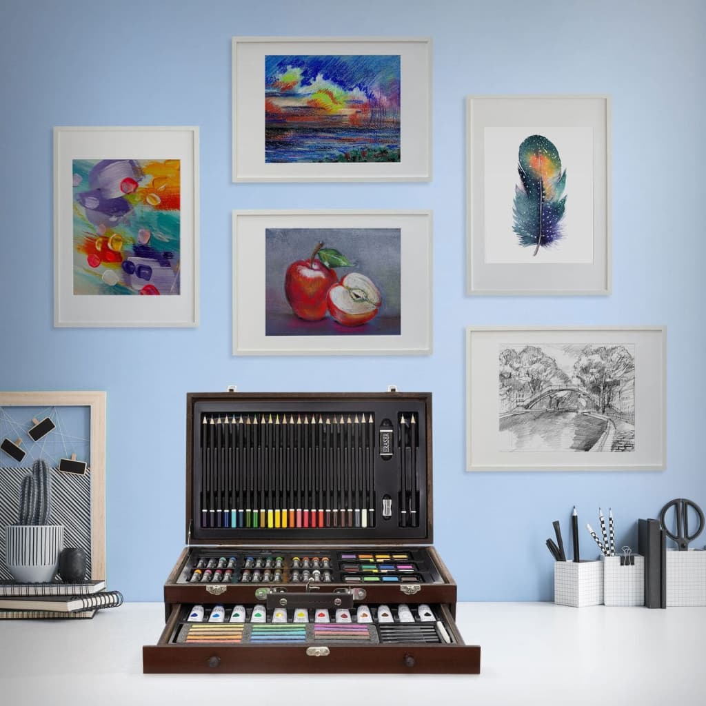 Artist 112-Piece Painting Art Set in Wooden Box | vidaXL.ie