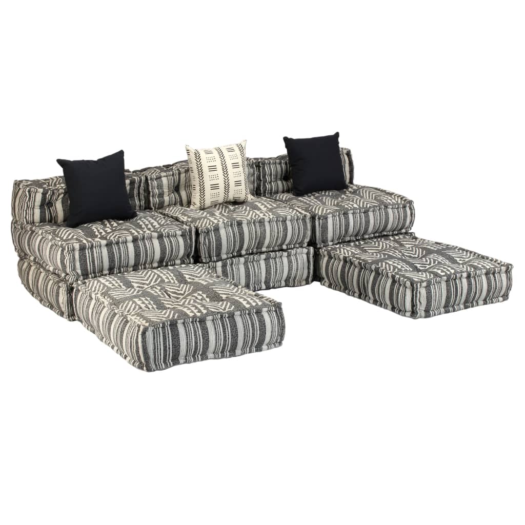 vidaXL Modular Sofa Set 14 Pieces Fabric Stripe
