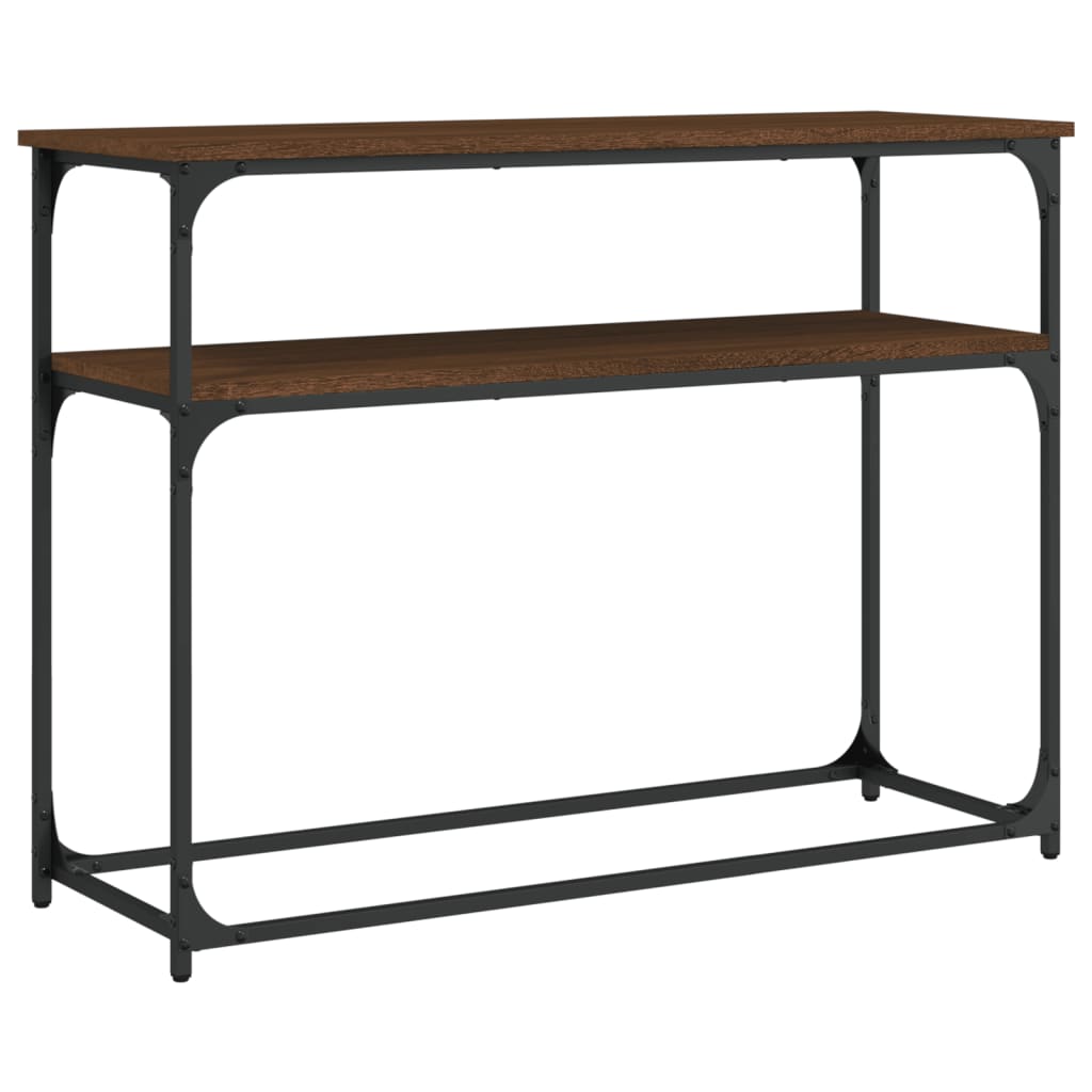 vidaXL Console Table Brown Oak 100x35.5x75 cm Engineered Wood | vidaXL.ie