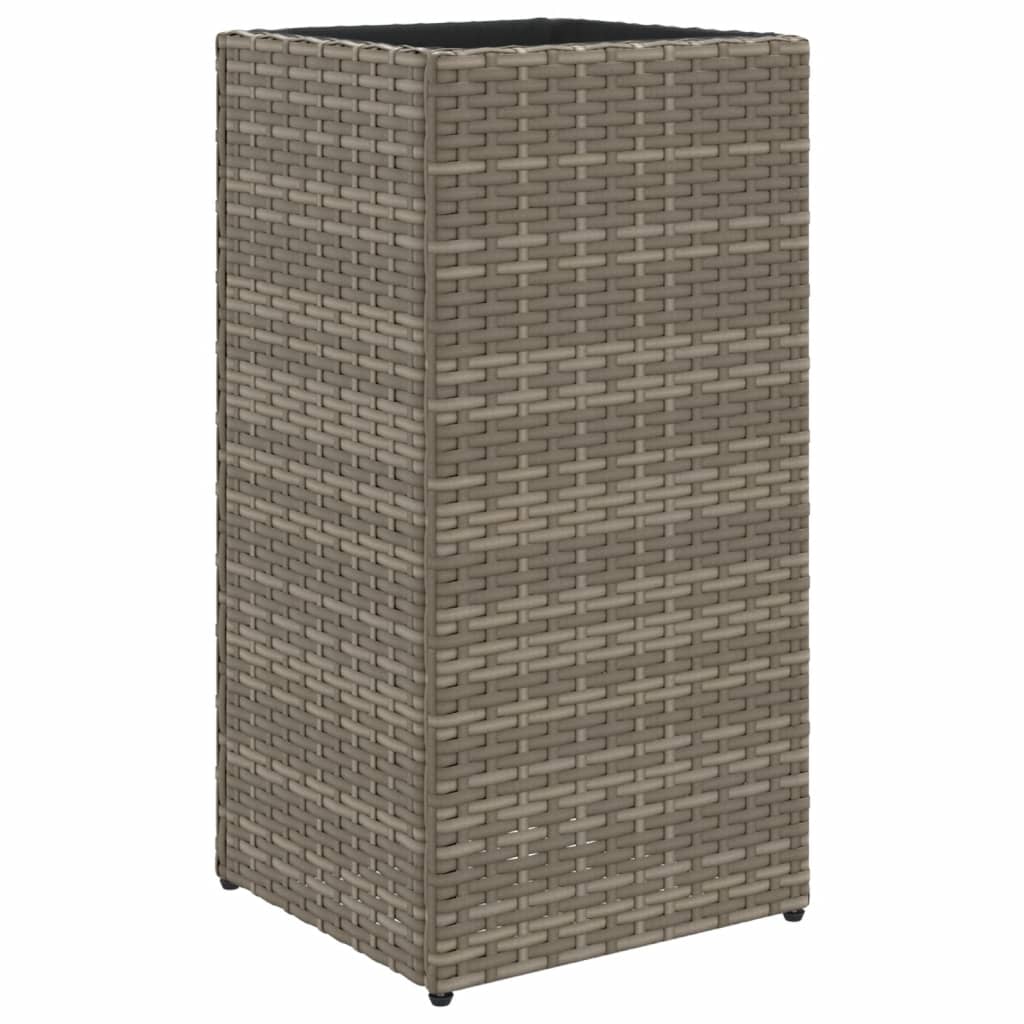 vidaXL Garden Planter Grey 30x30x60 cm Poly Rattan | vidaXL.ie