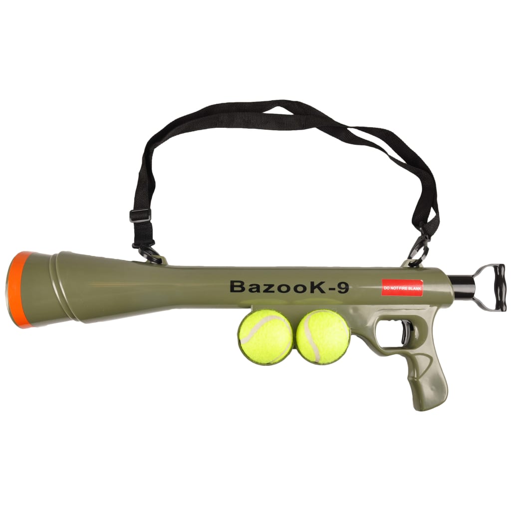 FLAMINGO Ball Shooter BazooK-9 with 2 Tennis Balls 517029 | vidaXL.ie