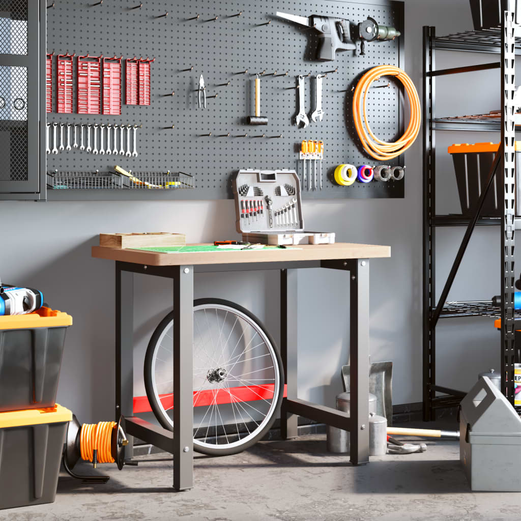 vidaXL Workbench 100x60x83 cm Solid Wood Beech Rectangular | vidaXL.ie