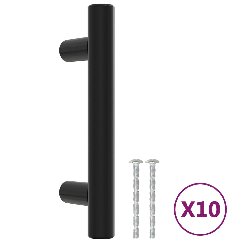 vidaXL Cabinet Handles 10 pcs Black 64 mm Stainless Steel | vidaXL.ie