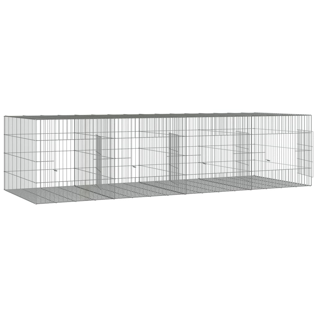 vidaXL 4-Panel Rabbit Cage 217x79x54 cm Galvanised Iron | vidaXL.ie