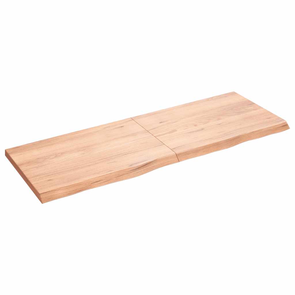 vidaXL Table Top Light Brown 140x50x(2-4) cm Treated Solid Wood Oak ...