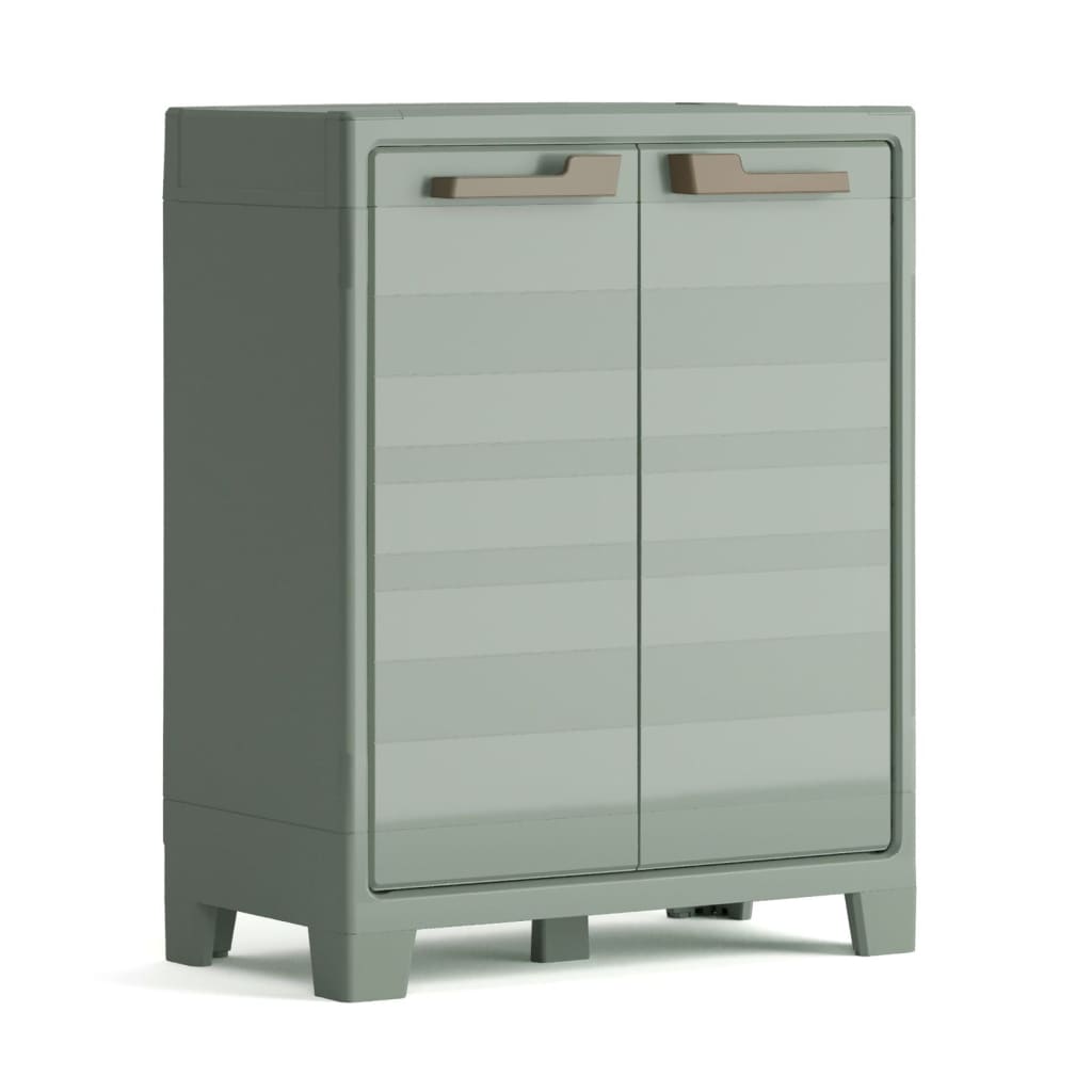 Keter Low Outdoor Storage Cabinet Planet Jade Grey | vidaXL.ie