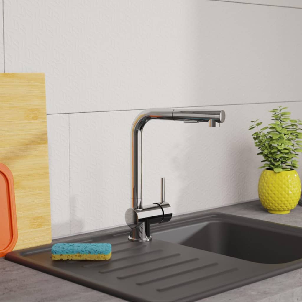 EISL Kitchen Mixer Tap with Pull-out Spray COOL Chrome | vidaXL.ie