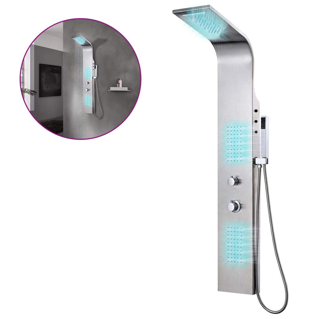 vidaXL Shower Panel System Stainless Steel Curved | vidaXL.ie