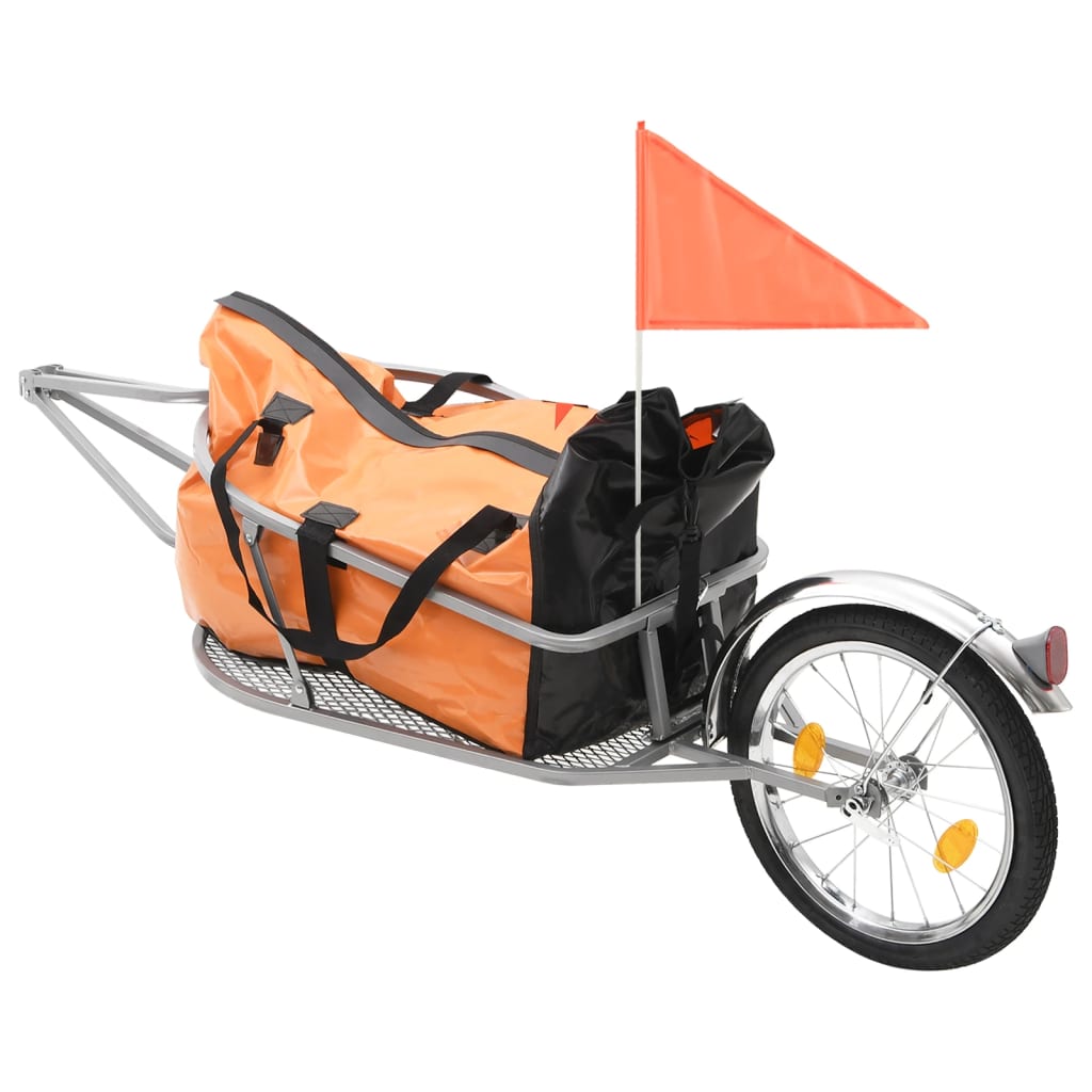 vidaXL Bike Luggage Trailer with Bag Orange and Black | vidaXL.ie