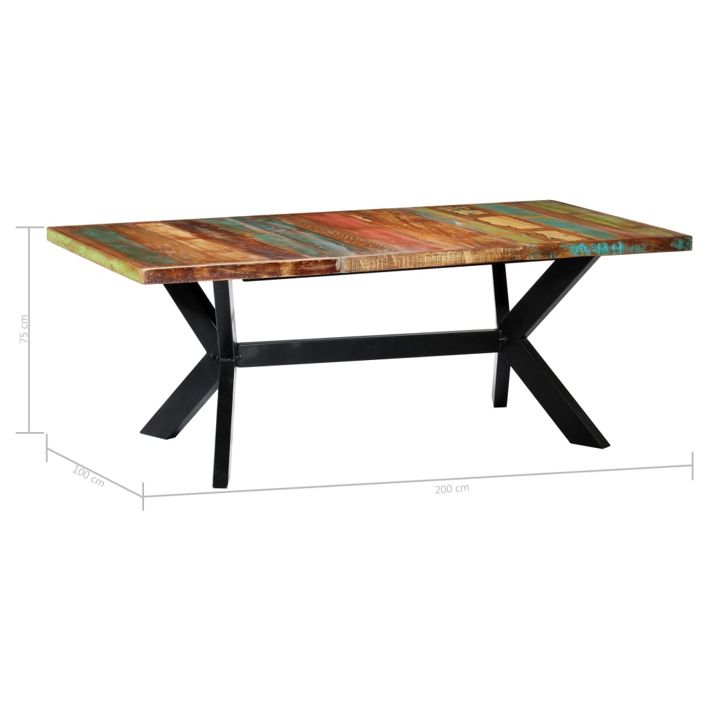 vidaXL Dining Table 200x100x75 cm Solid Reclaimed Wood | vidaXL.ie