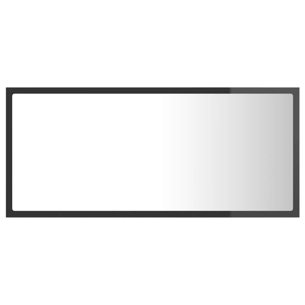 vidaXL LED Bathroom Mirror High Gloss Grey 90x8.5x37 cm Acrylic | vidaXL.ie